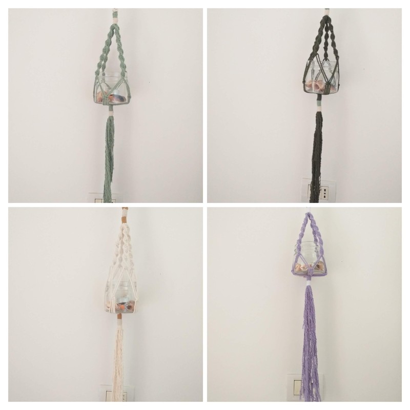 Porta piante vaso sospeso appeso macrame